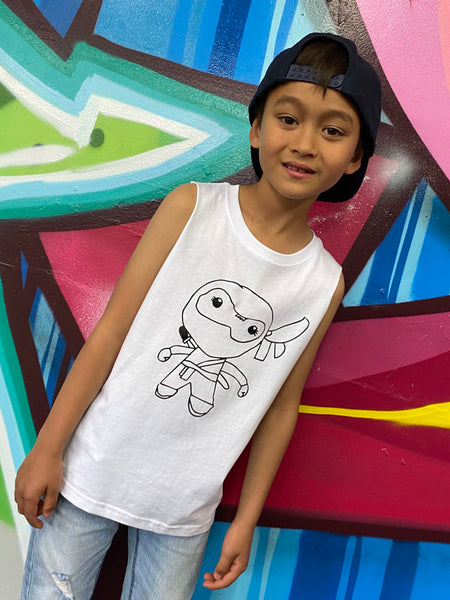 Ninja Cotton Kids Tank top regular fit | Buy Online – That Kiwi